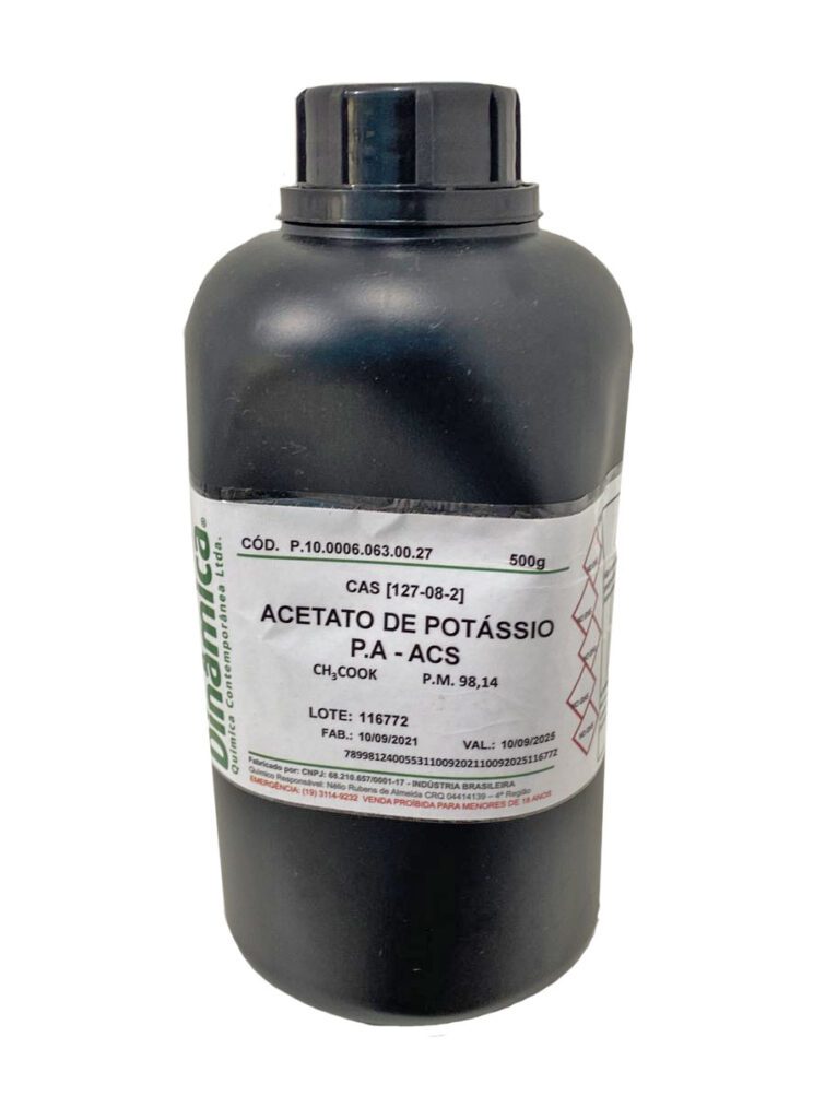 ACETATO DE POTASSIO PA 500G - QUIMISUL SC BRASIL LTDA