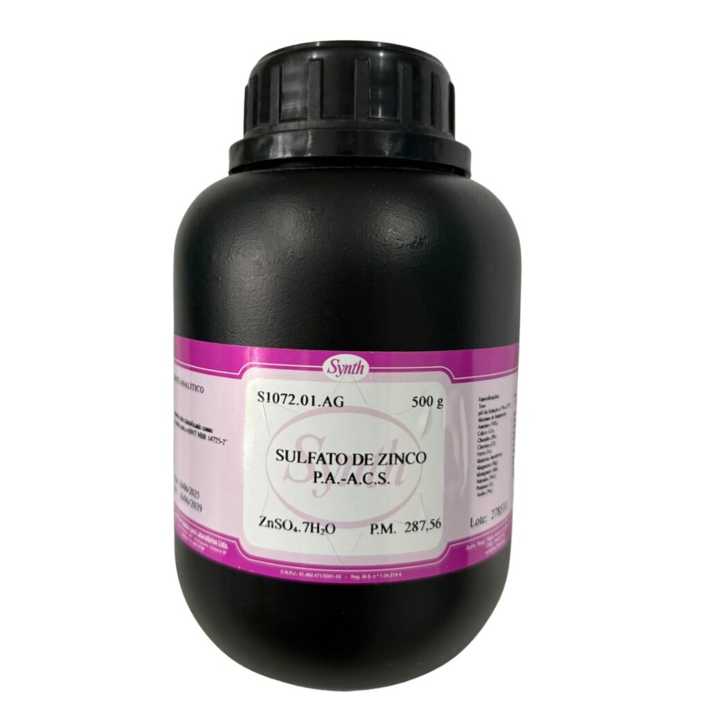 Sulfato de Zinco PA ACS- 500g - QUIMISUL SC BRASIL LTDA